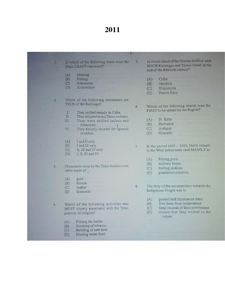 Csec History P1 1114-23 | Download Free PDF | Slavery | Barbados