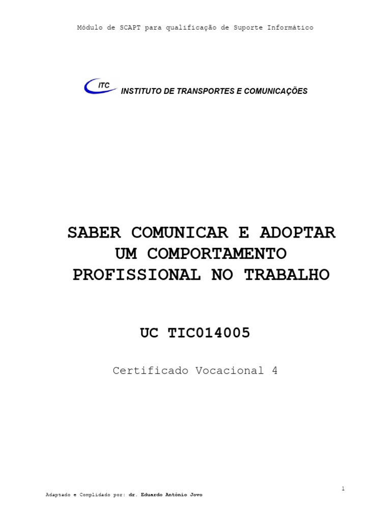 Manual de SCAPT TSI CV3 e 4 1 Versao Terminada | PDF | Comunicação