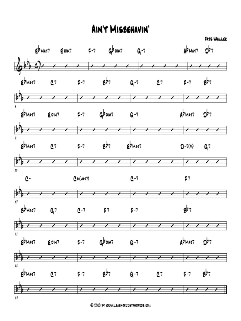 Aint Misbehavin C Instruments | PDF