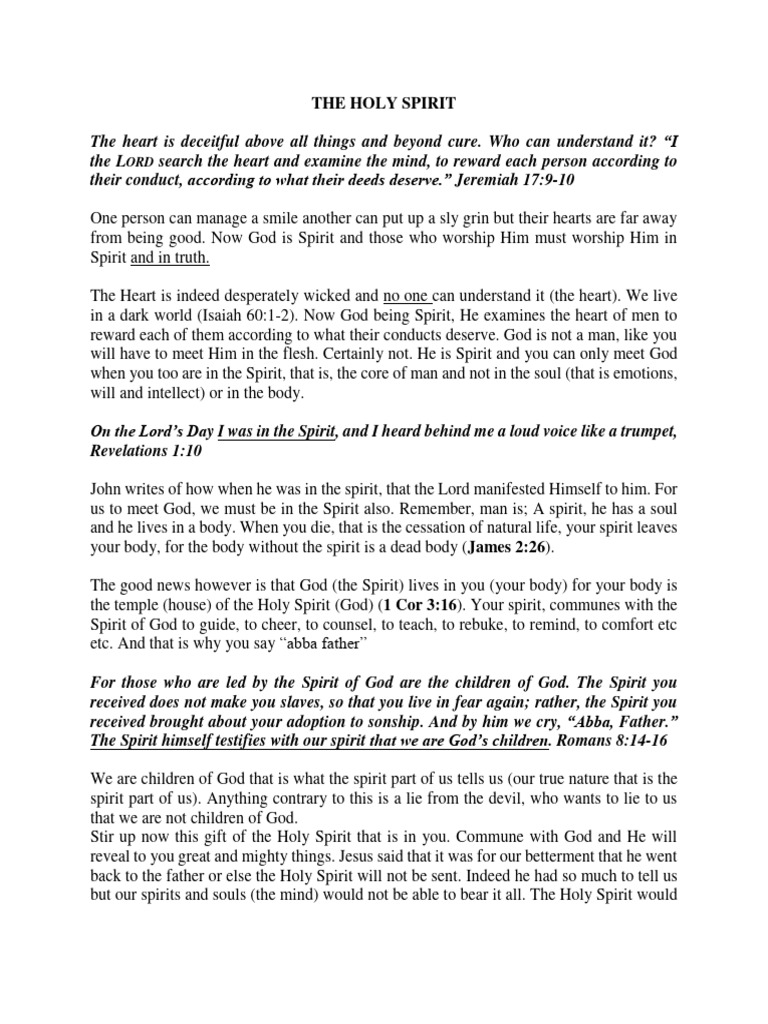 The Holy Spirit | PDF | David | God