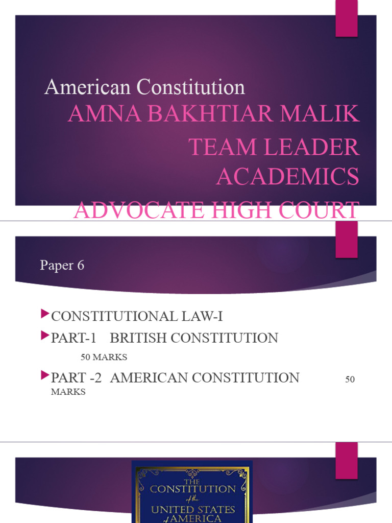 US Constitution Lecture 1 | PDF | Constitution | Constitutional Amendment