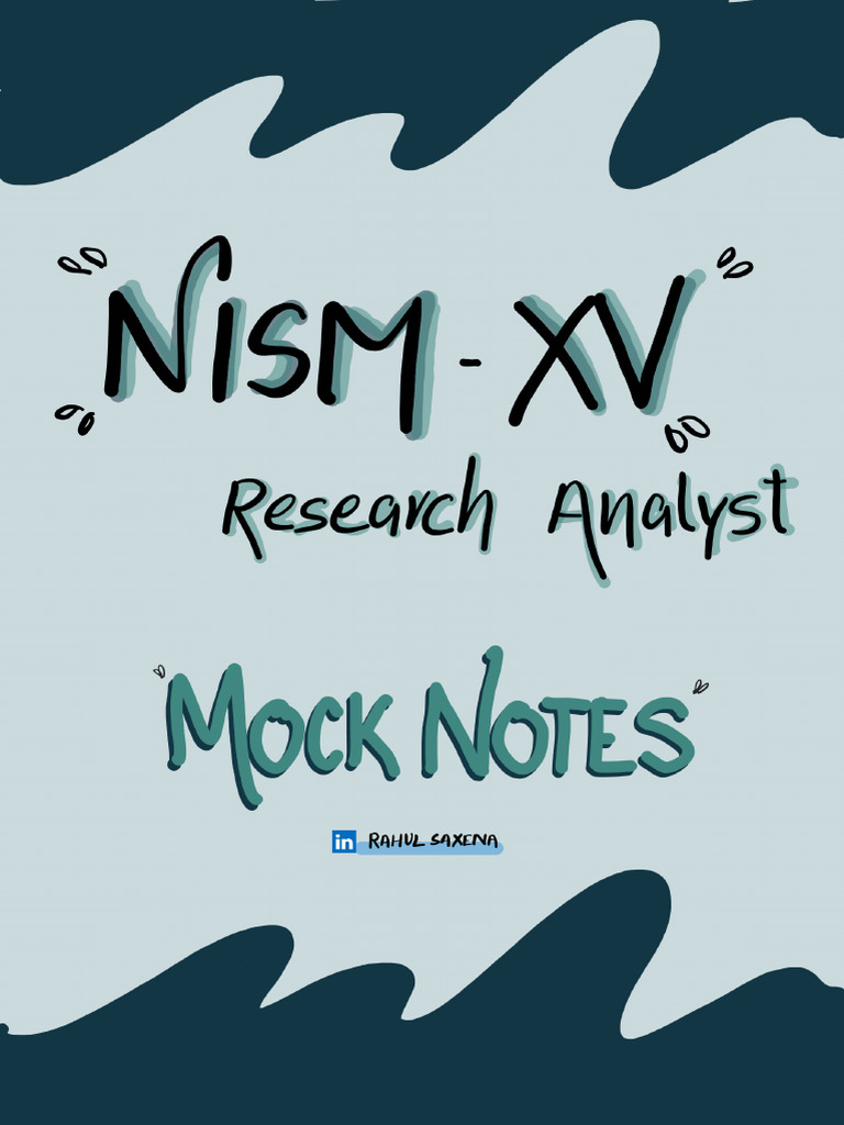 Nism-Xv Mock Notes | PDF
