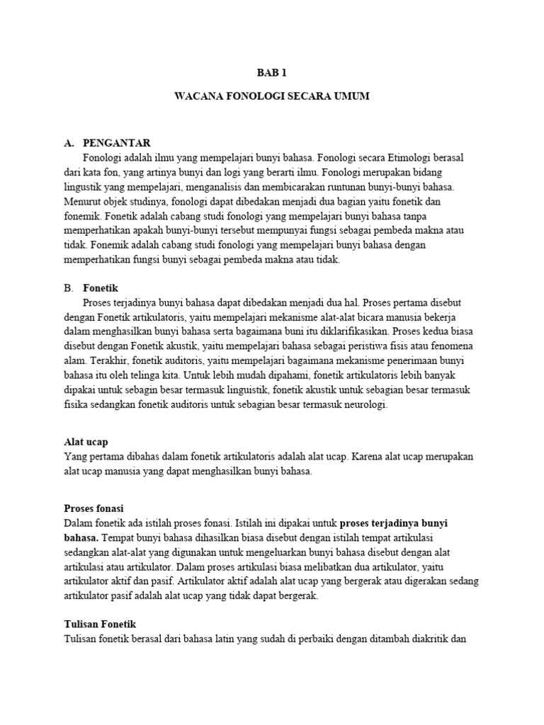 Fonologi Bahasa Indonesia Materi 2 | PDF | Seni & Disiplin Bahasa