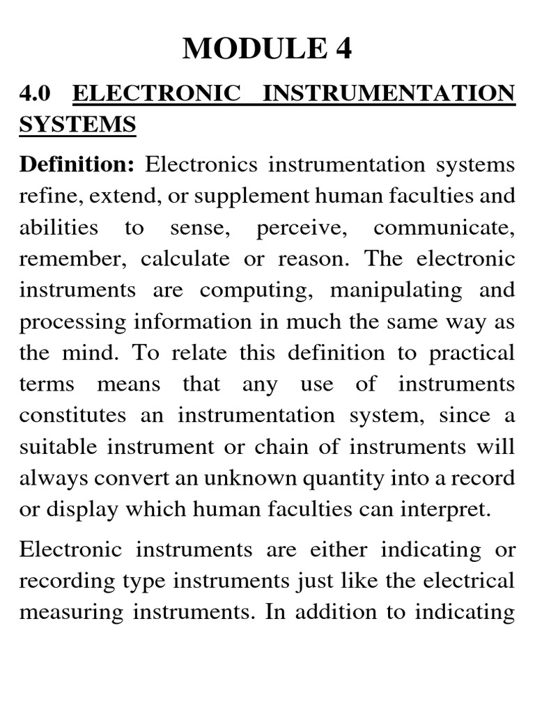 Electronics Instrumentation System (MODULE 4) | PDF | Analog To Digital ...