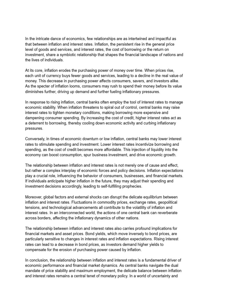 The Relationship Between Inflation and Interest Rate | PDF | Inflation ...