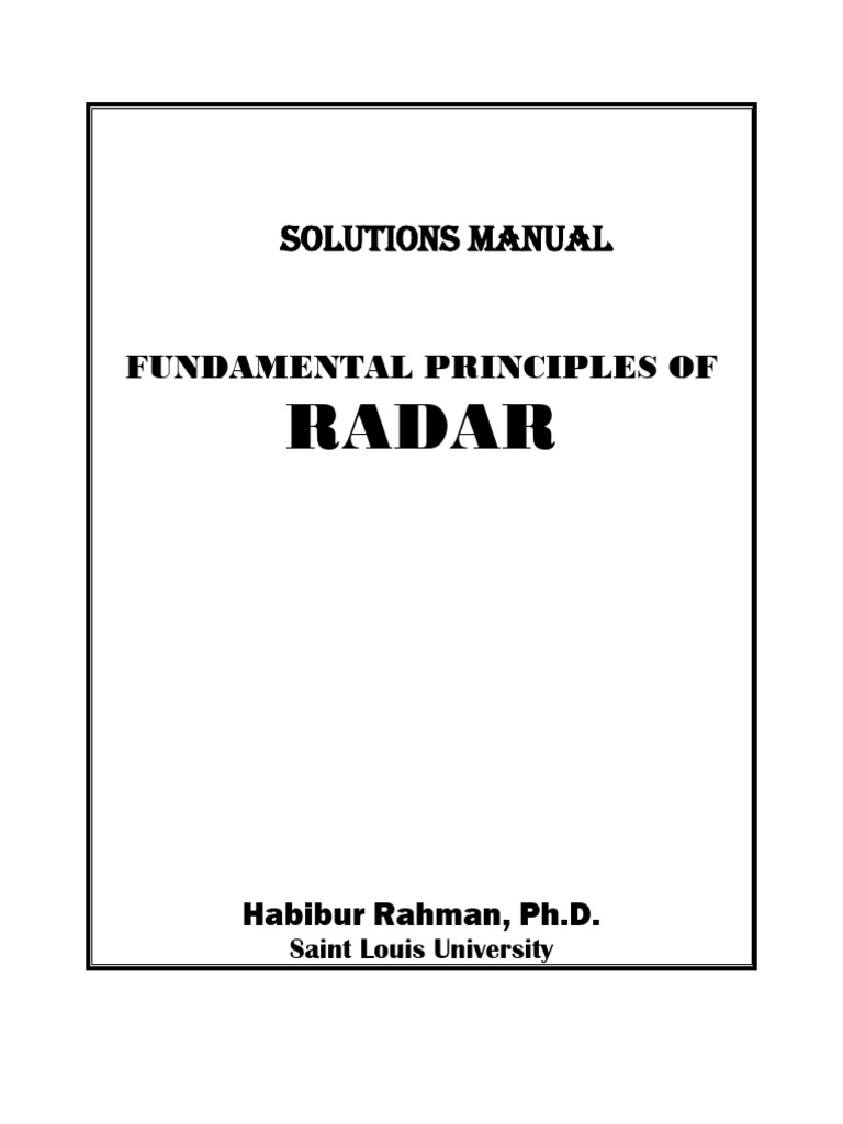 Radar Fundamentals Solutions Manual | PDF | Radar | Signal To Noise Ratio