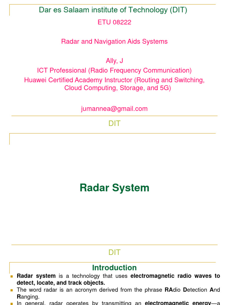 Radar Systems Overview for ICT Pros | PDF | Radar | Transponder ...