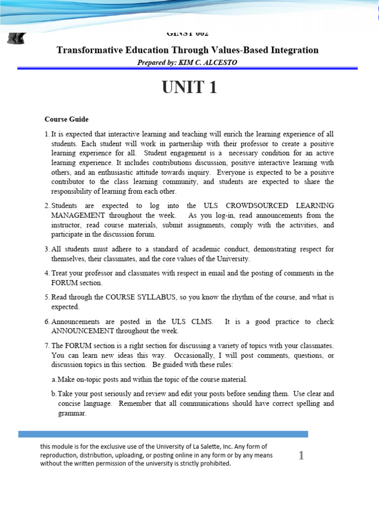 MODULE 1 GINST 2 No Activity | Download Free PDF | Catholic Church | Faith