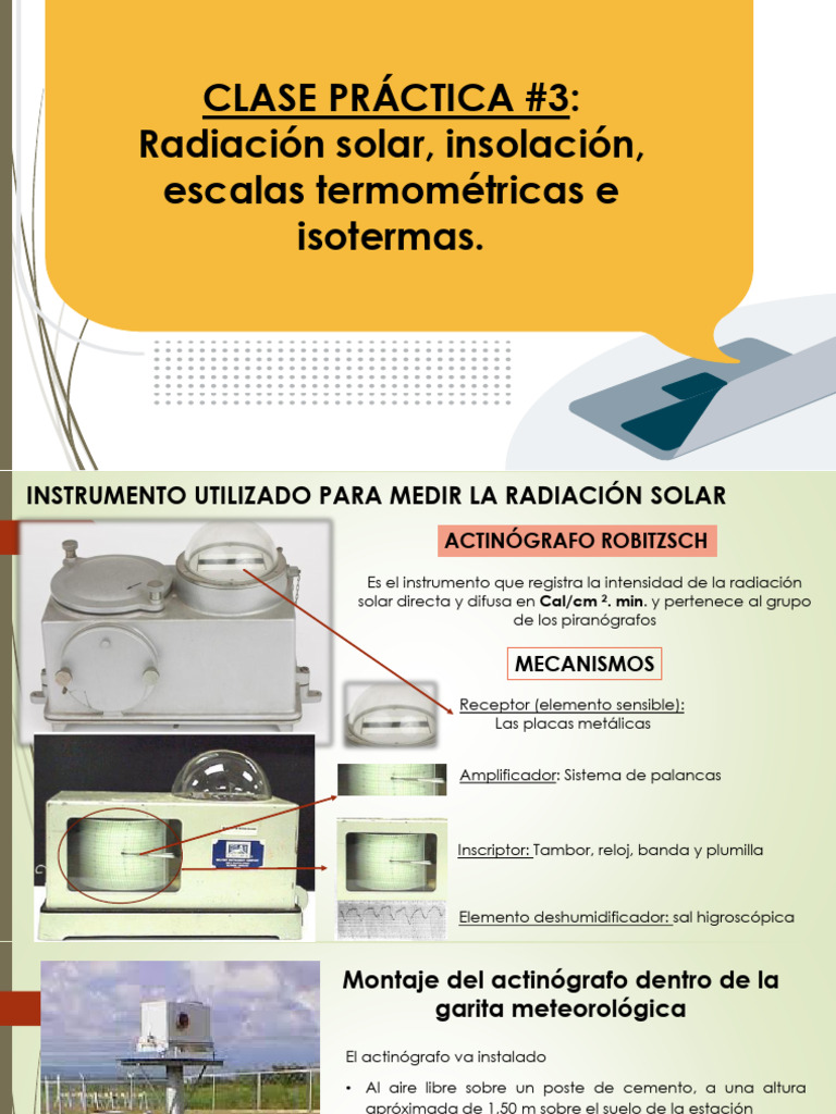 Uso de Actinógrafo y Heliofanógrafo | PDF | Fahrenheit | Celsius