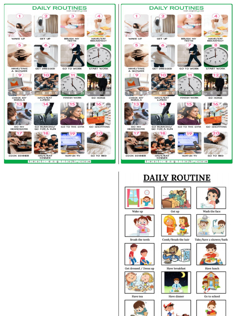 Daily Routine Vocabulary Ep | PDF
