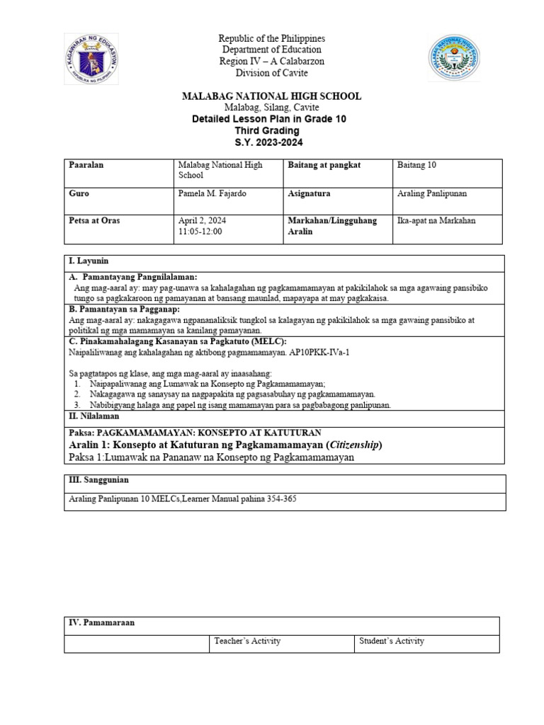 Ap 10 Q4 W1 Lumawak Na Pananaw | PDF