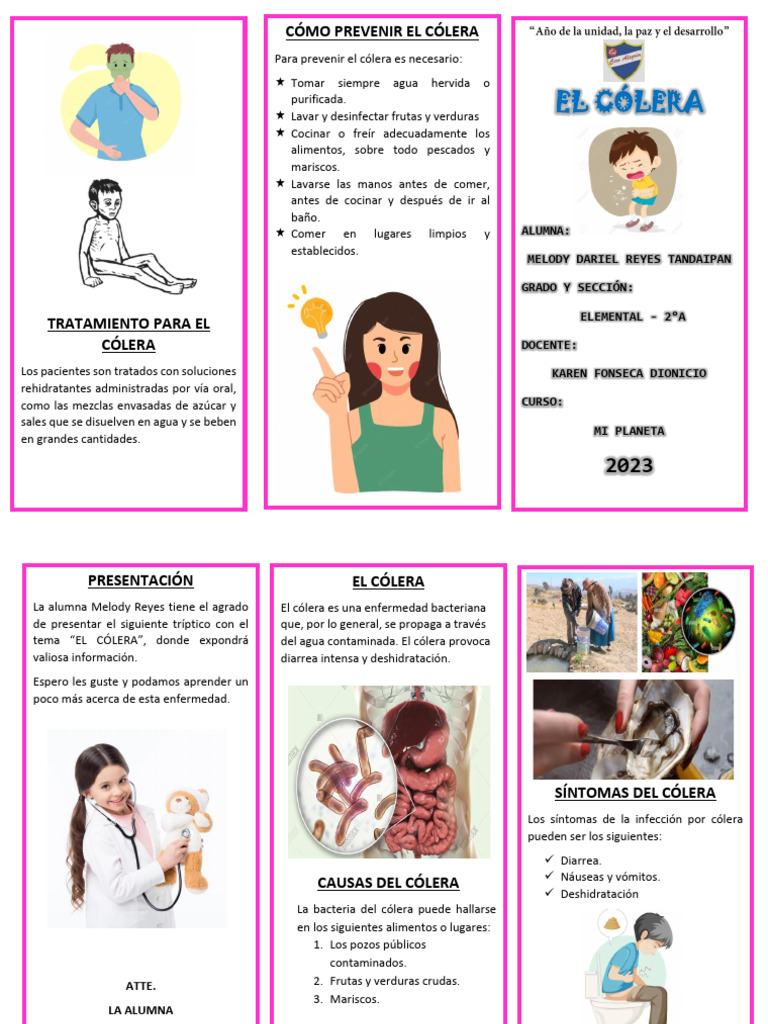 Triptico El Colera | Descargar gratis PDF | Cólera | Diarrea