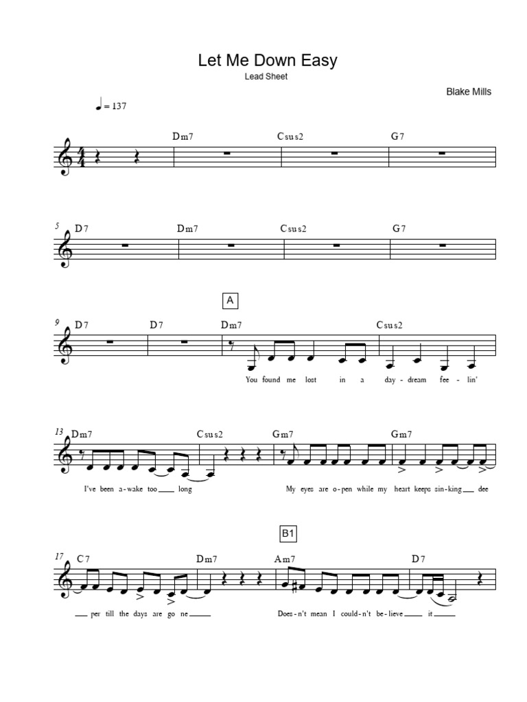 Let Me Down Easy - LEAD SHEET | PDF