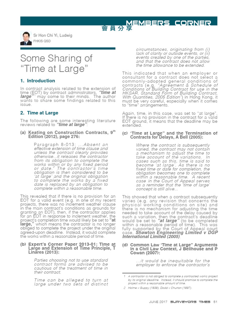 Understanding "Time at Large" in Contracts | PDF | Common Law | Justice