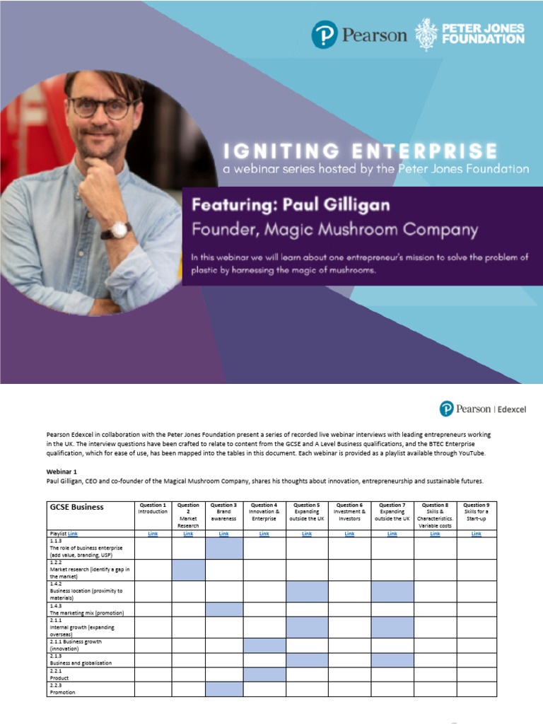 Pearson Edexcel PJ Foundation Webinar Series Paul Gilligan | PDF ...