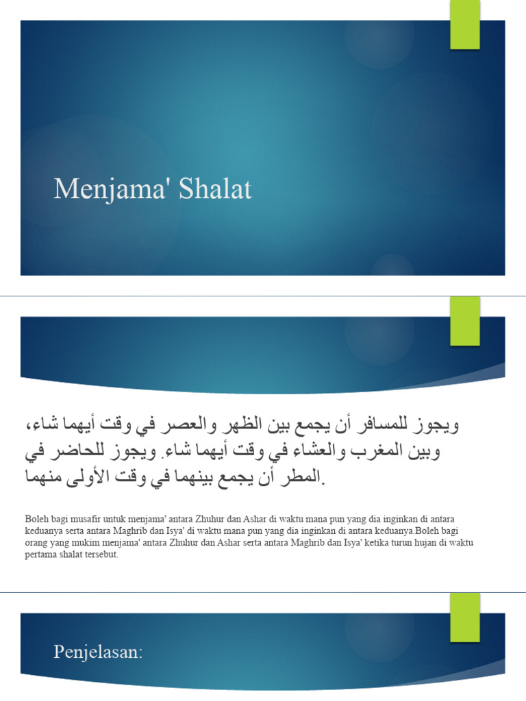 Ketentuan Menjama' Shalat dalam Islam | PDF