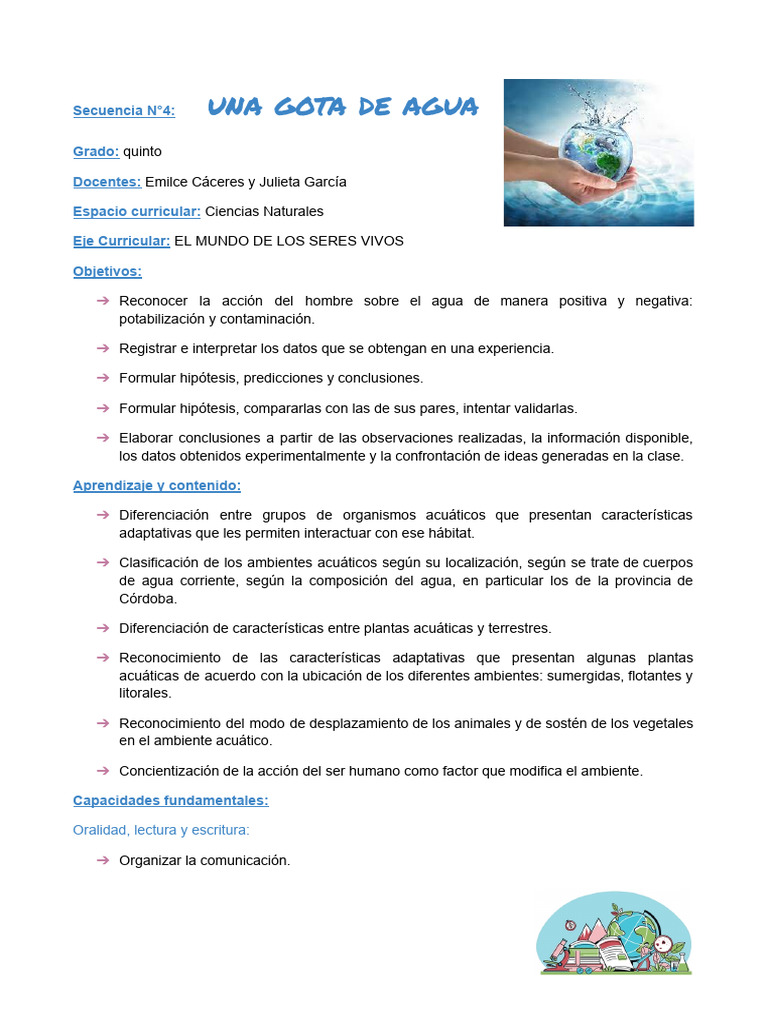 Secuencia N°4 Una Gota de Agua | PDF | Agua | Agua dulce