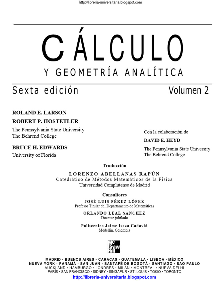 R. Larson - Cálculo y Geometría Analítica - Vol. 2 (6ta Ed.) | PDF