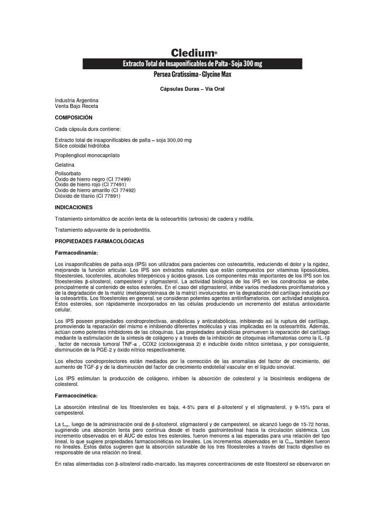 CLEDIUM Prospecto Profesionales RAFFO | PDF | Osteoartritis ...