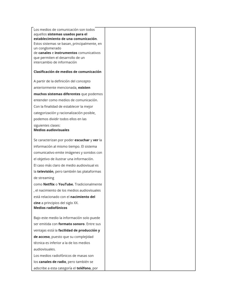 Tipos de Medios de Comunicación | PDF