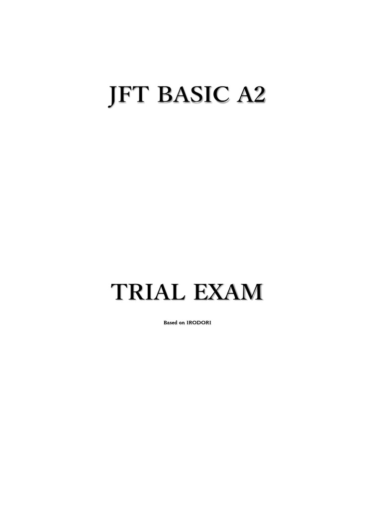 Soal JFT Basic A2 - v6 | PDF