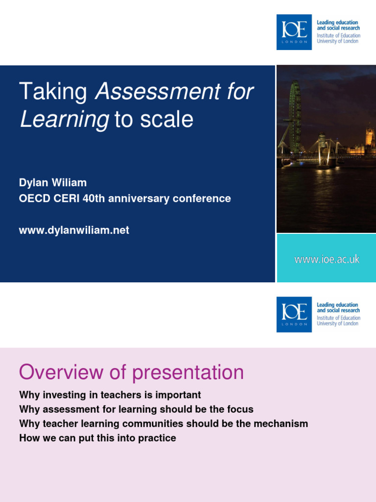 WILLIAM UK OECD Taking Assessment For Learning To Scale | PDF ...