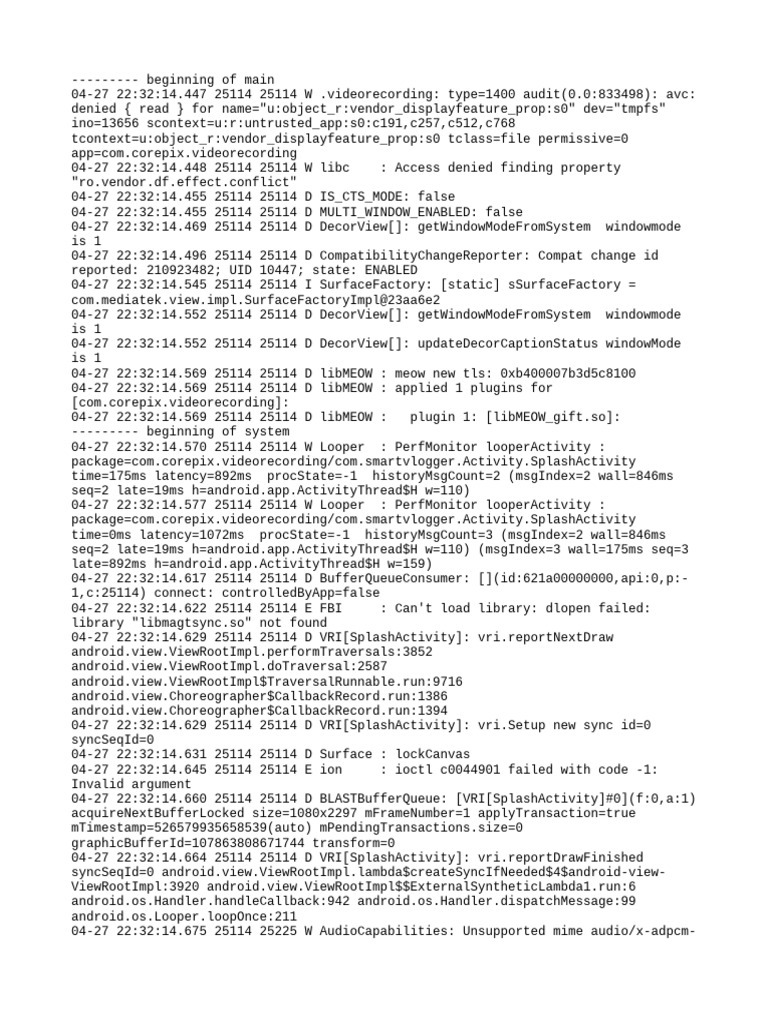 Logcat 1714253534322 | PDF | System Software | Software Engineering