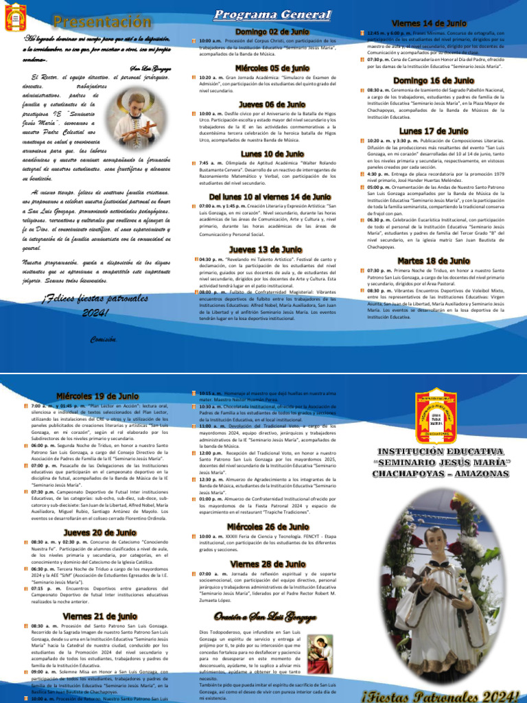 Programa Fiestas Patronales 2024 - Listo | PDF | María, madre de Jesús