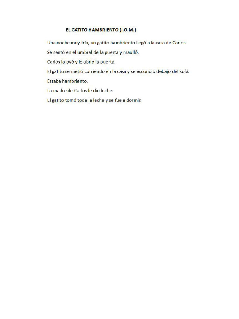 El Gatito Hambriento | PDF