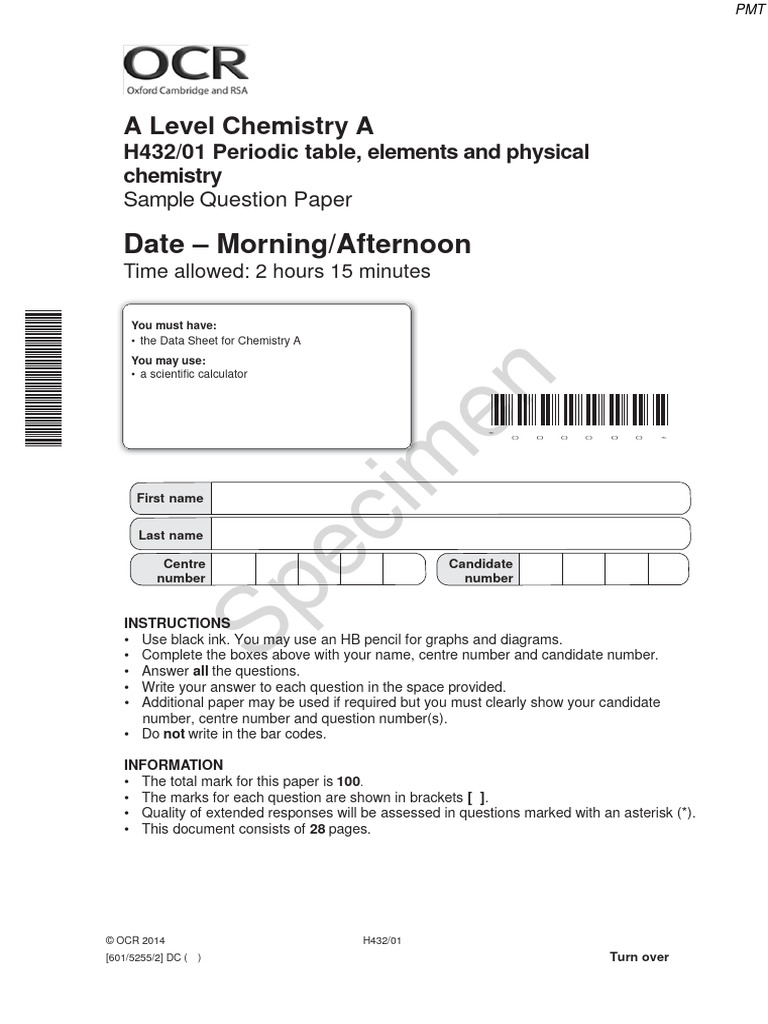 Specimen QP | Download Free PDF | Ph | Precipitation (Chemistry)