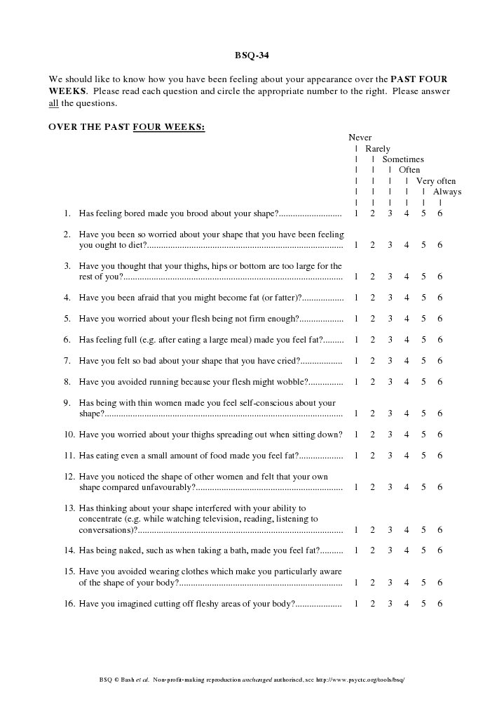 Questionnaire On Body Image Treaty Bodies | 2020 Review Must