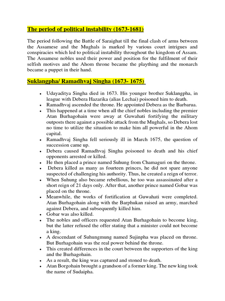 The Period of Political Instability | PDF | History | Religion ...