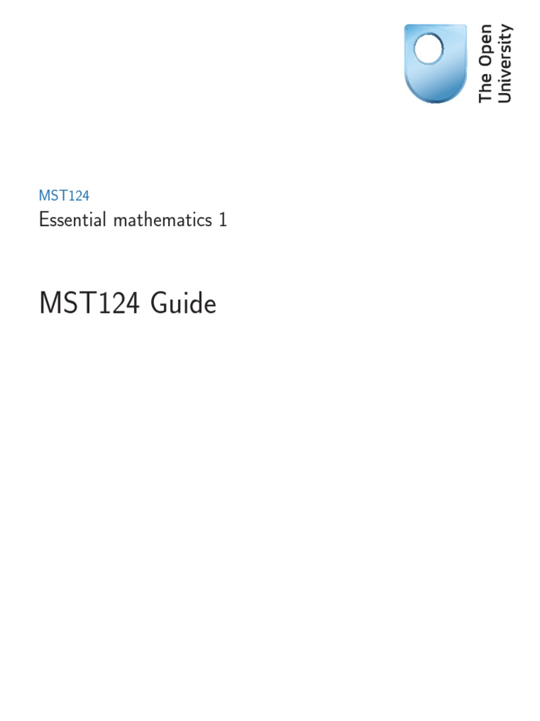 MST124 Guide | PDF | Mathematics | Calculator