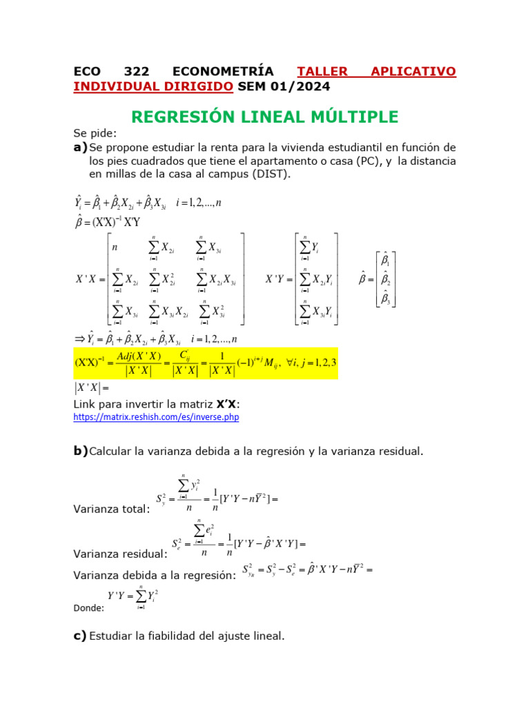 Econometria ejercicios para resolver | PDF | Econometría | Investigación cuantitativa