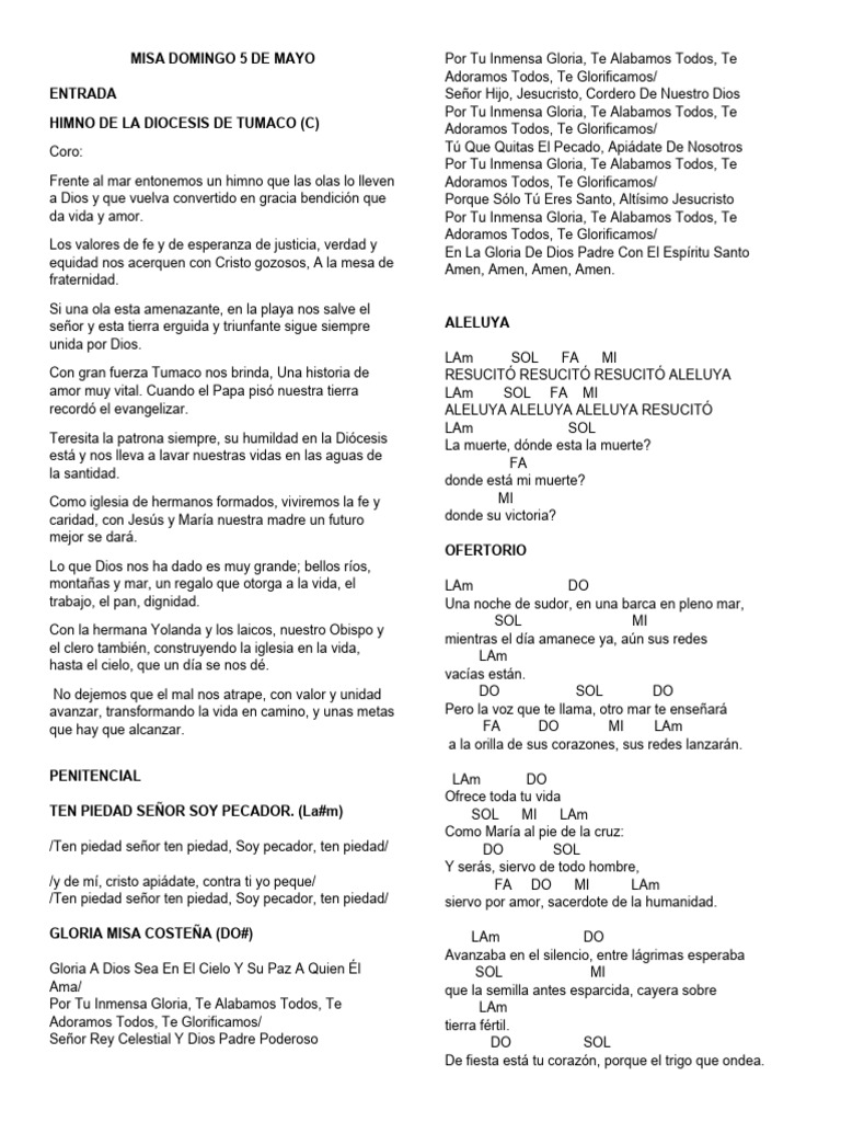 Misa Domingo 5 de Mayo | PDF | Cristo (título) | María, madre de Jesús