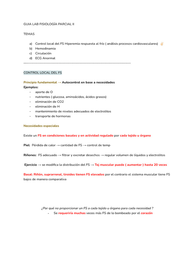 Guia Lab Fisiologia Parcial Ii | PDF | Presión sanguínea | Angiología