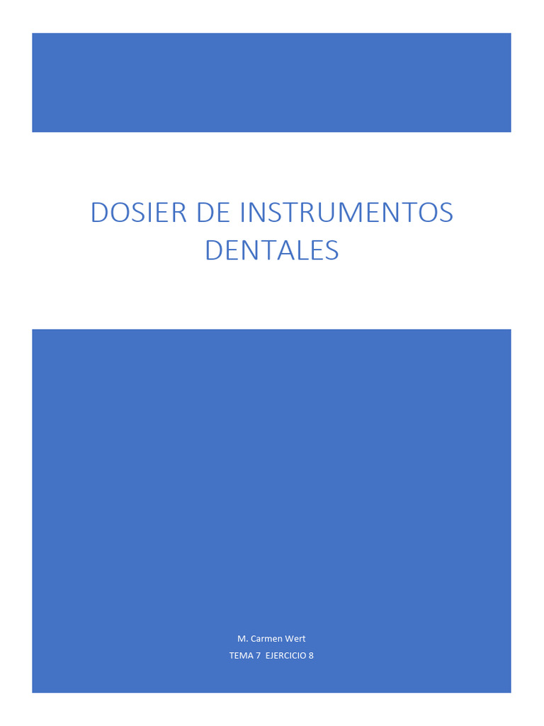 Dosier de Instrumentos Dentales | PDF | Odontología | Ortodoncia