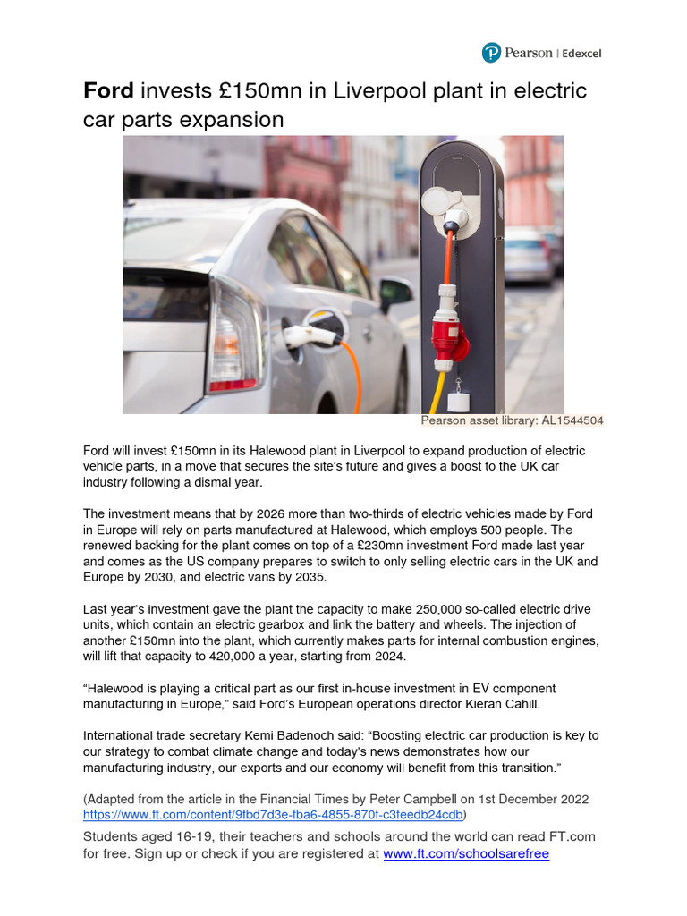 ks4 Case Study 10 Ford | PDF | Ford Motor Company | Electric Vehicle ks4 Case Study 10 Ford | PDF | Ford Motor Company | Electric Vehicle