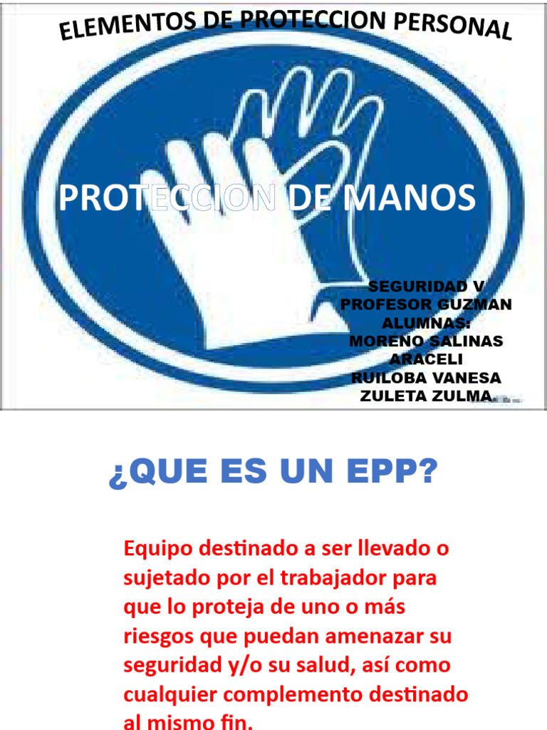Eep Manos | PDF | Guante | Materiales