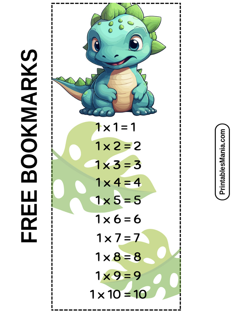 Colorful Cute Animal Heads Multiplication Table Bookmark | PDF ...
