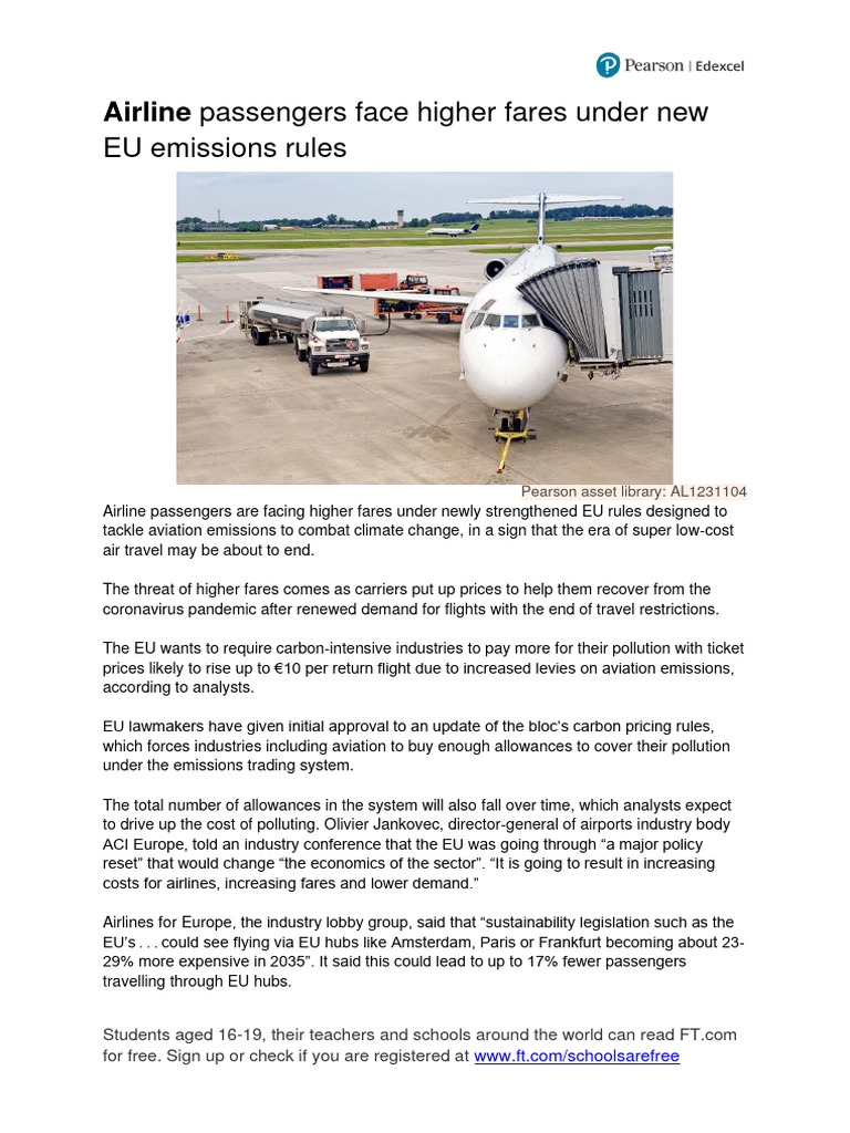 ks4 Case Study 19 Airlines | PDF | Airlines | European Union
