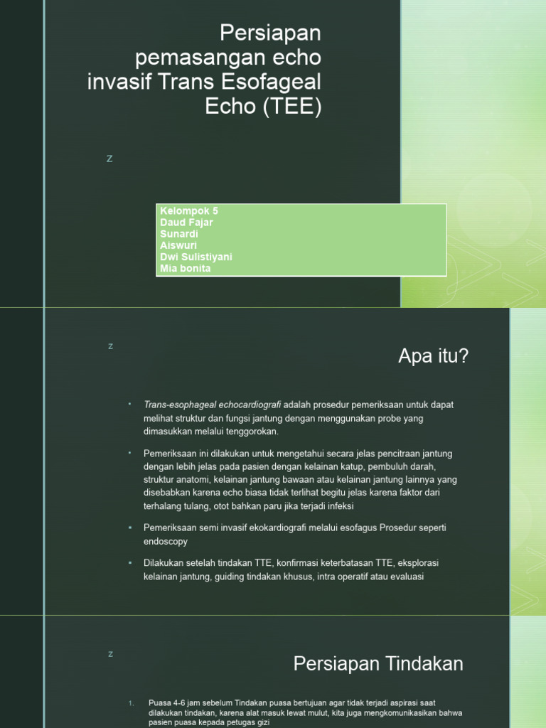 Persiapan Pemasangan Echo Invasif Trans Esofageal Echo | PDF
