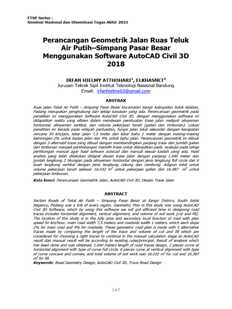 147 - Perancangan Geometrik Jalan Ruas Teluk | PDF