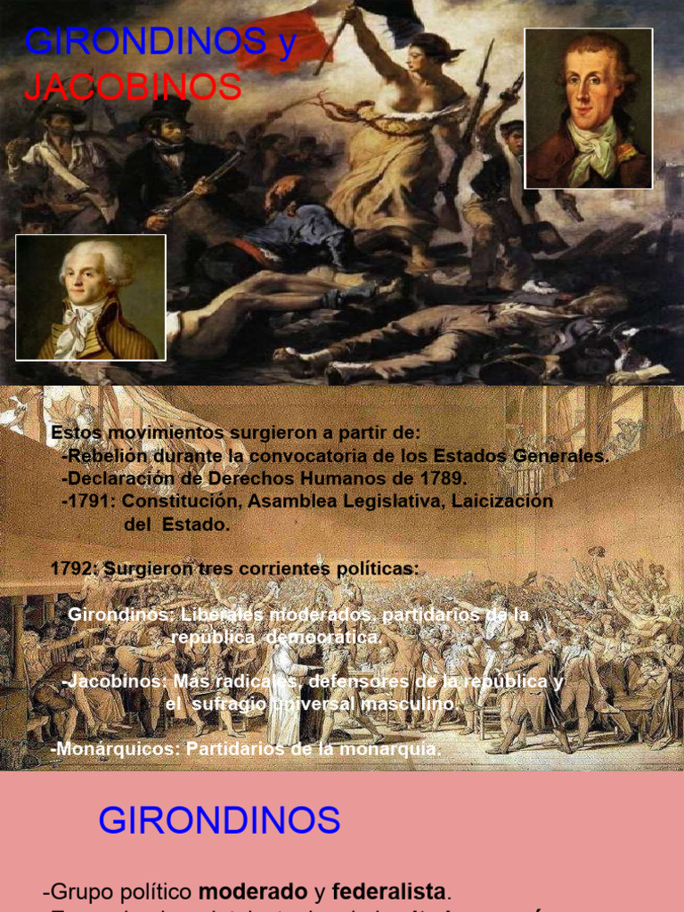 Girondinos Vs Jacobinos | PDF | Maximilien Robespierre | Reino del terror