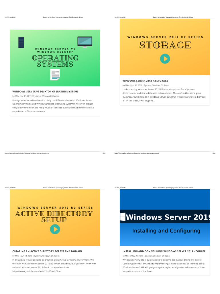 Basics of Windows Operating Systems - The SysAdmin School | PDF ...