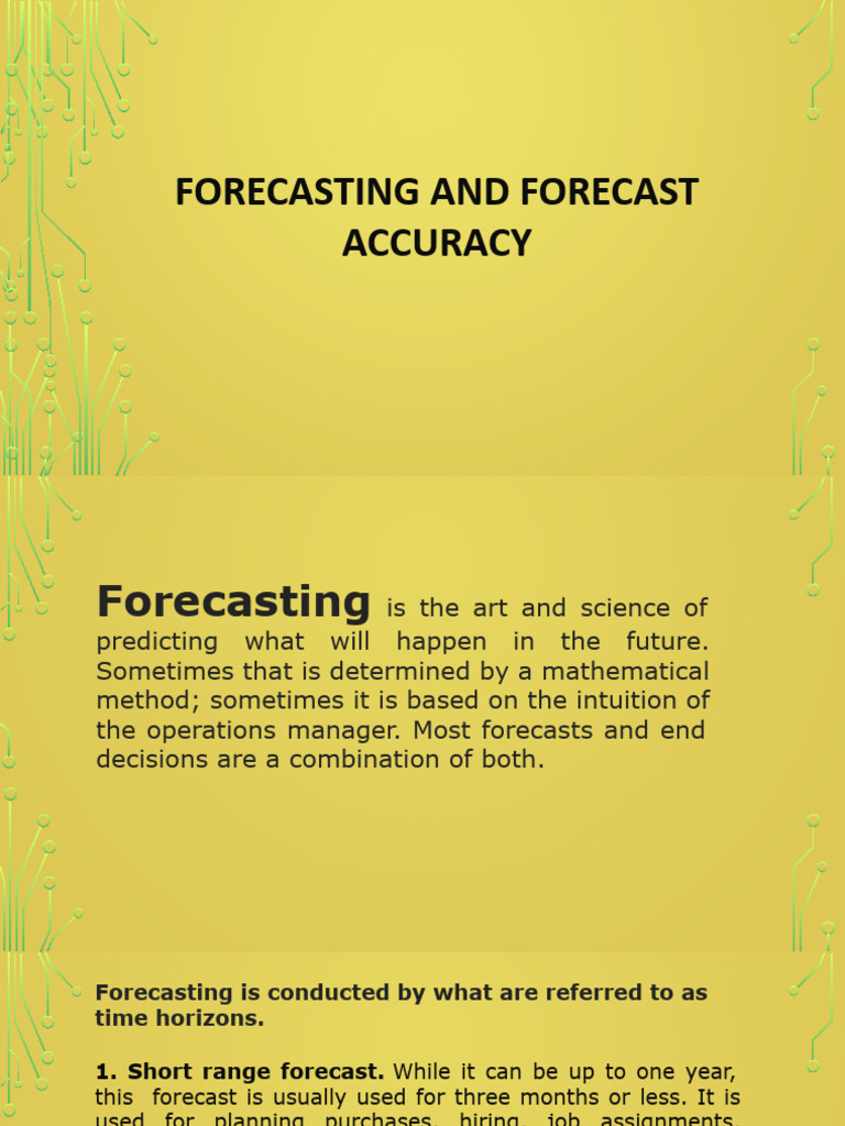 Forecasting Methods and Accuracy | PDF | Forecasting | Econometrics