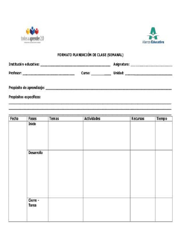 planeacion de clase | PDF