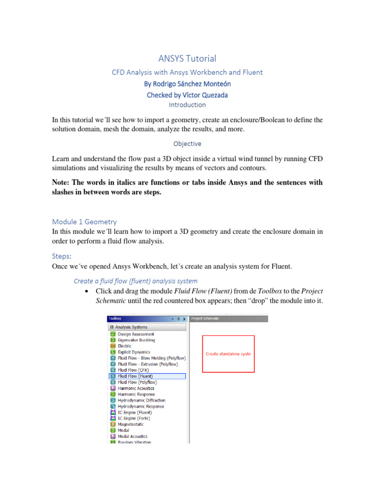 ANSYS CFD Analysis Tutorial Guide | PDF | Computational Fluid Dynamics ...