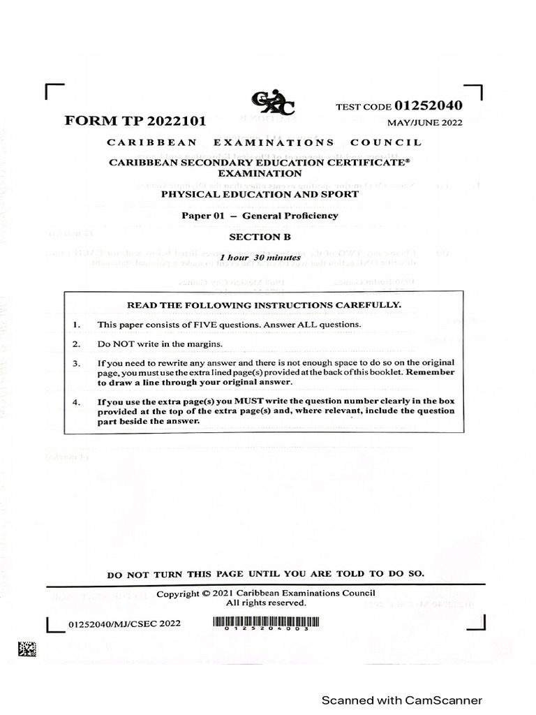 2022 June Csec Pe Paper2 B | PDF