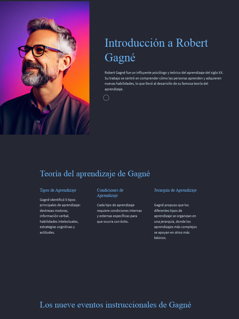 Robert Gagne | PDF | Aprendizaje | Diseño instruccional
